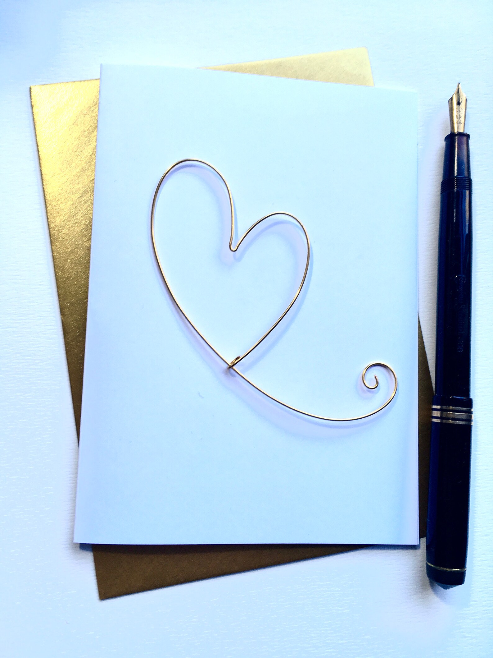 50th GOLDEN Wedding Anniversary Card Real Gold Wire Heart 50 - Etsy