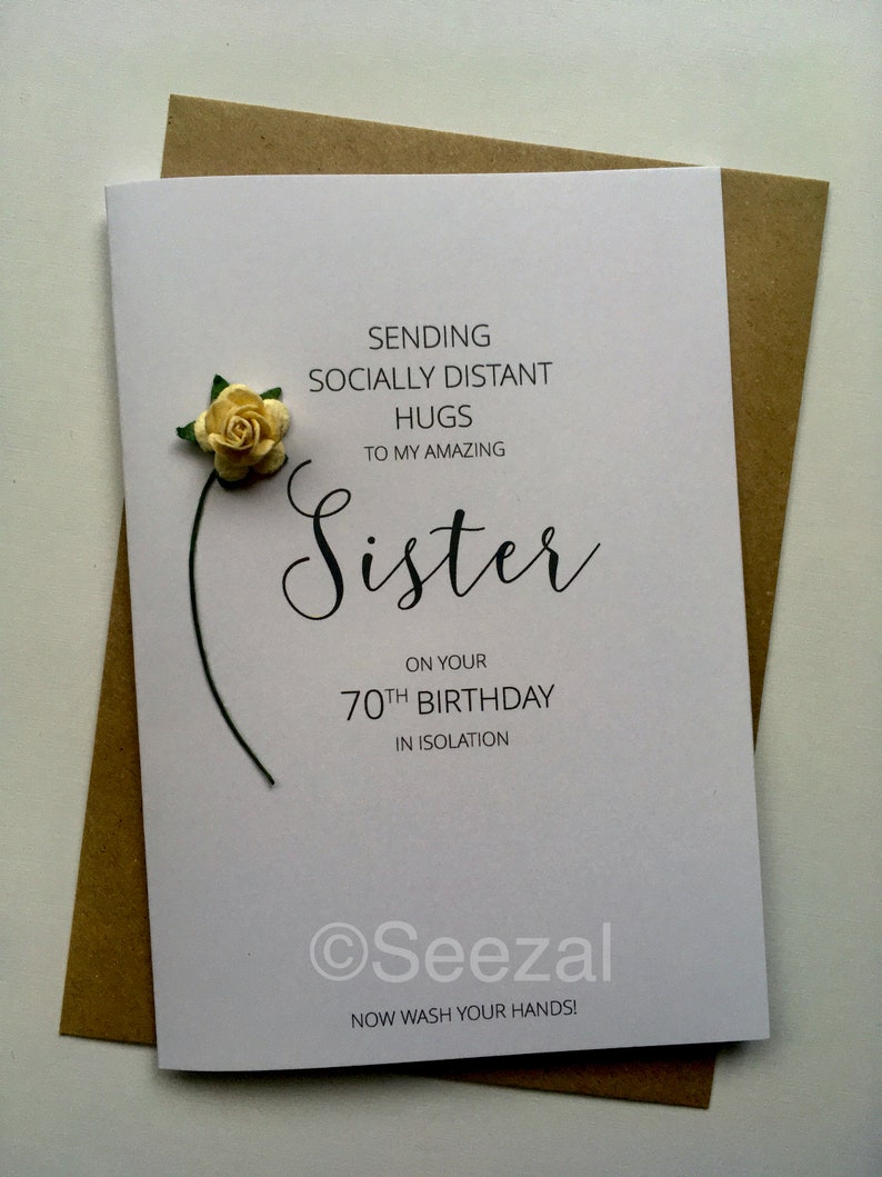 SOCIAL DISTANCING Isolation Birthday Card size A6 Mum Mom | Etsy