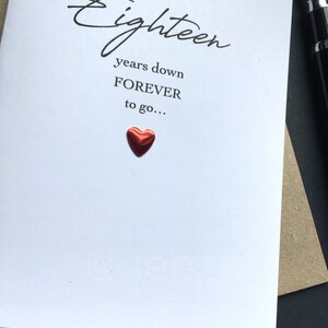 18th Anniversary Card 18 Years Down... Forever to Go! Minimalist Any ...