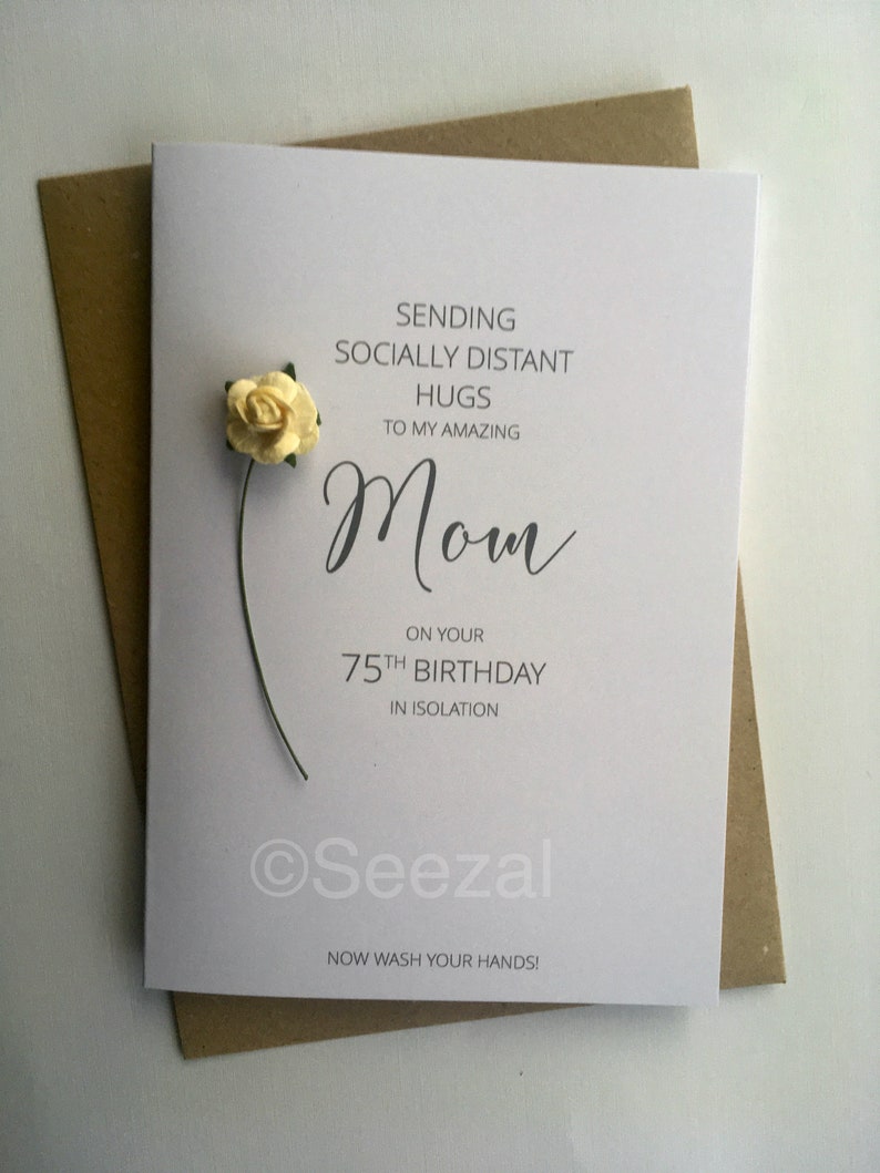 SOCIAL DISTANCING Isolation Birthday Card size A6 Mum Mom | Etsy