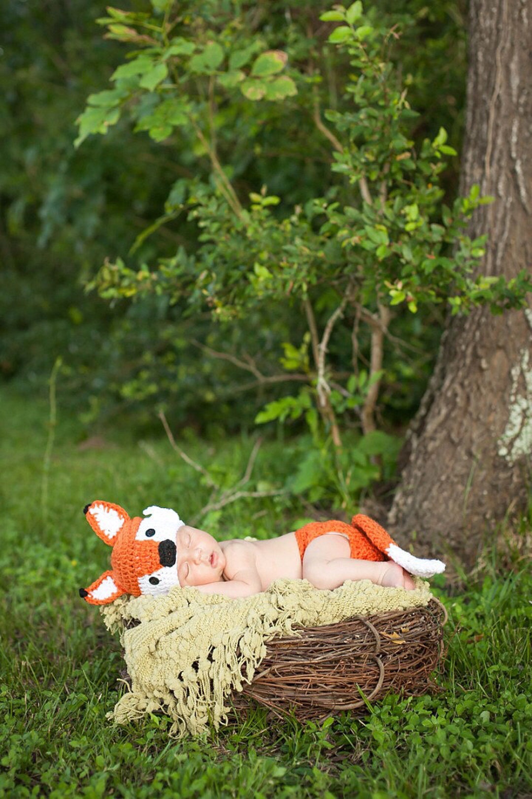 Crochet Fox Outfit Baby Girl Baby Boy Fox Hat and Diaper Cover Newborn ...