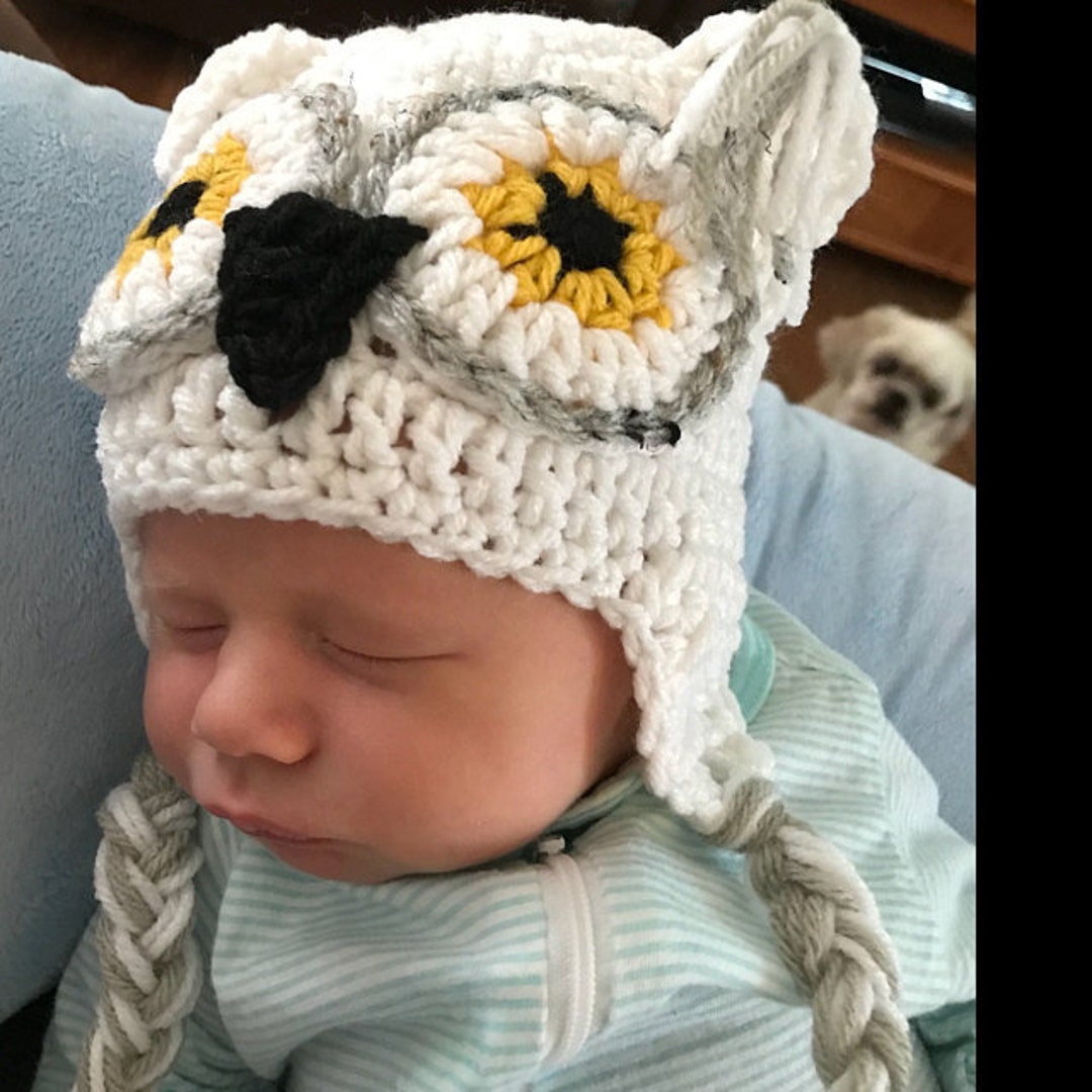 Crochet Owl Hat Baby Owl Hat Kids Owl Hat White Owl Hat White Owl ...