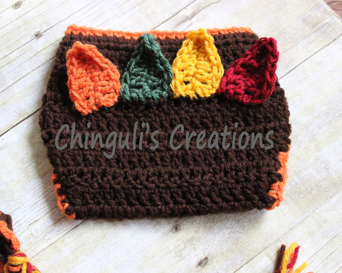 Baby Turkey Hat Diaper Cover , Crochet Turkey Outfit Turkey Beanie ...