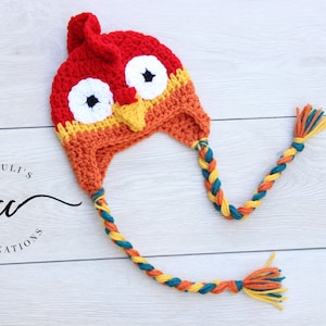 Baby Crochet Rooster Hat Multi-color Rooster Hat - Etsy