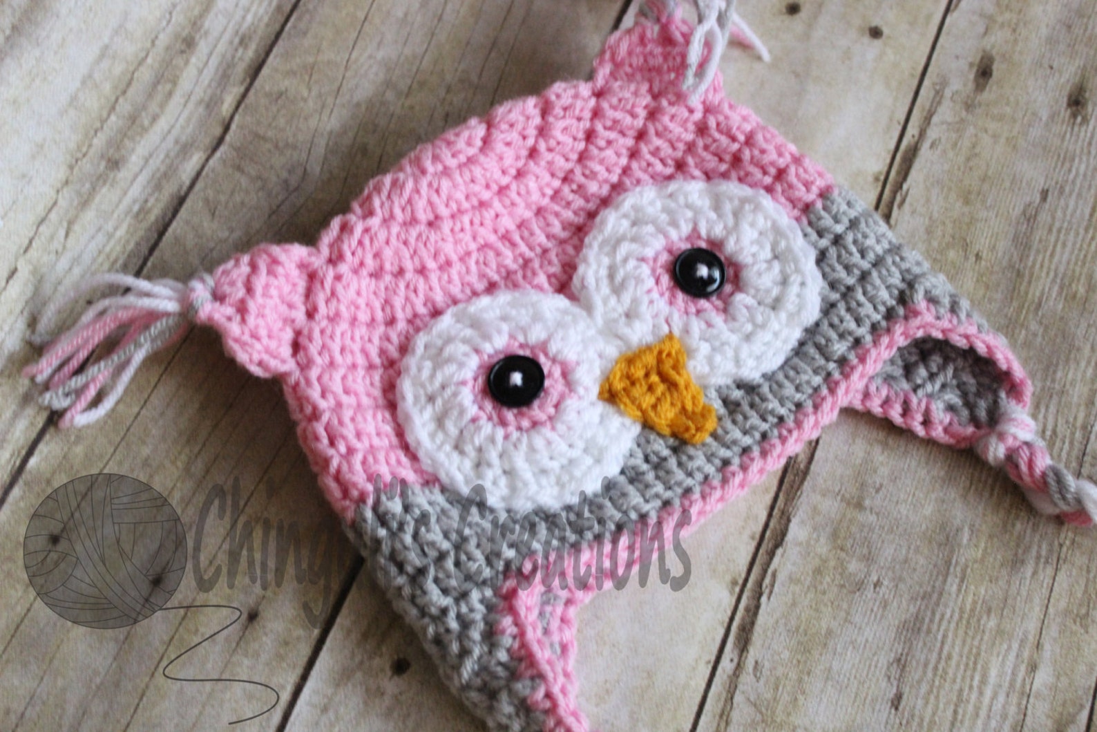 Crochet Owl Hat Baby Pink Light Gray Owl Beanie Girls Owl - Etsy