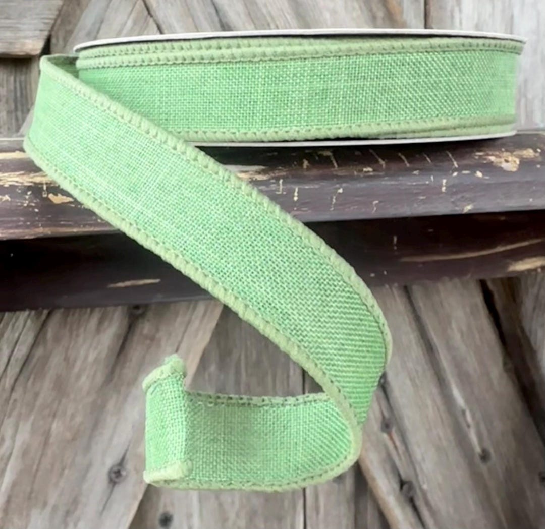 Solid Green Wired Ribbon 5/8 Inch - Etsy