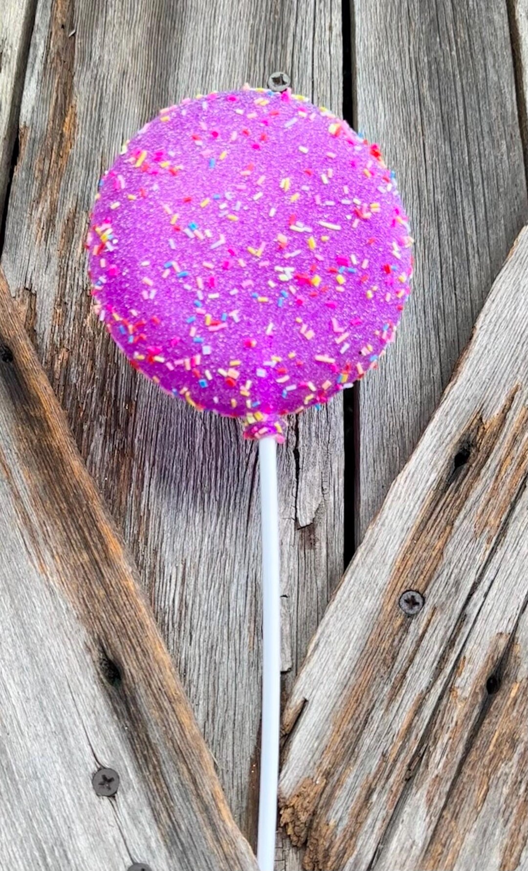 Pink Sprinkle Lollipop, 4 Inches - Etsy