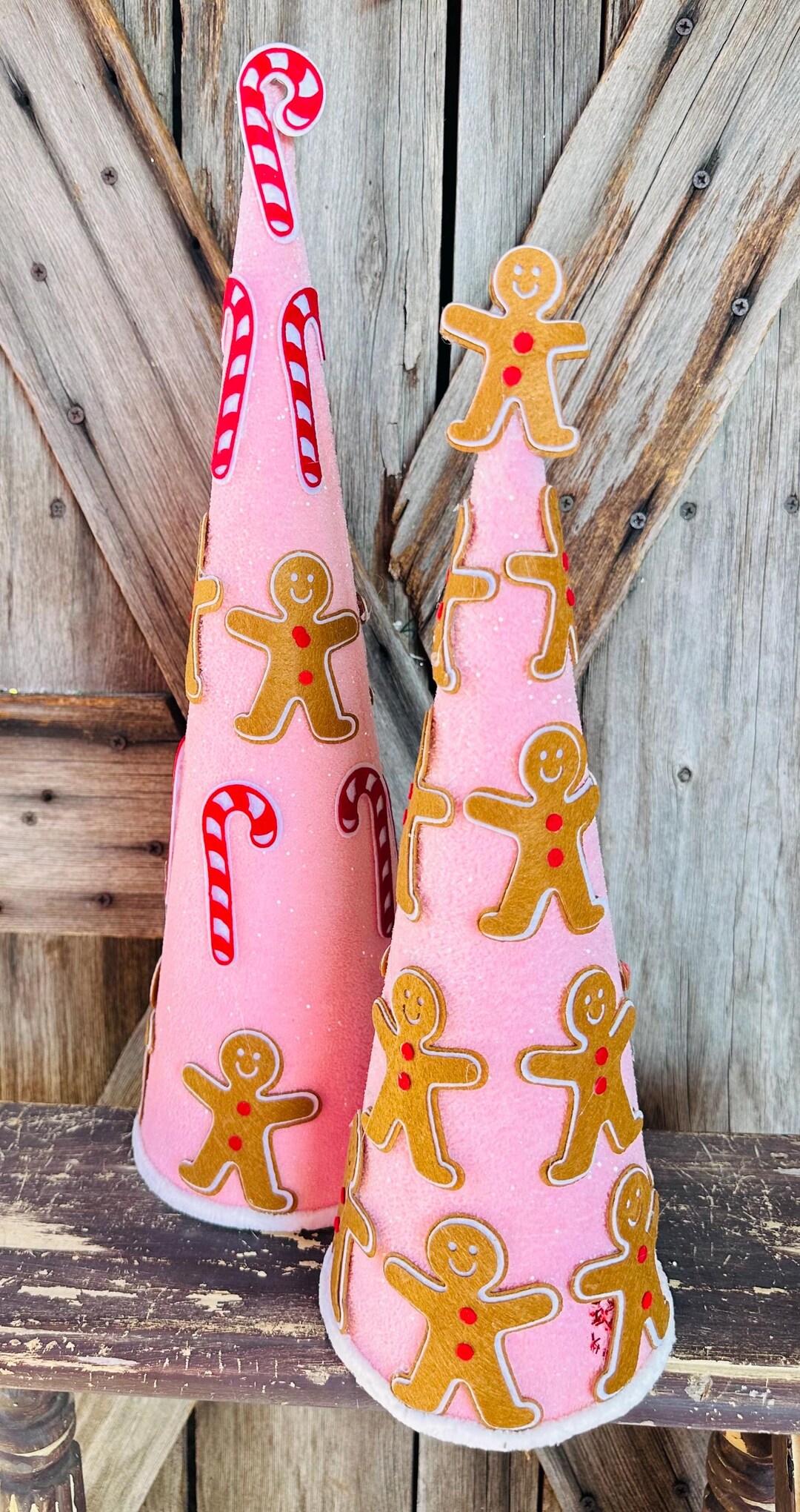 Set of Two Gingerbread Trees 18 Inches - Etsy