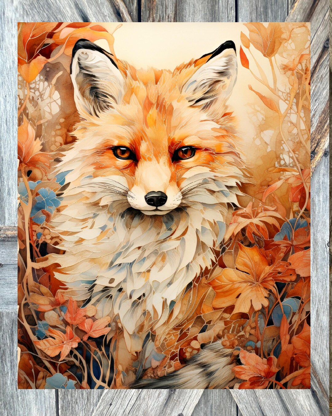 Autumn Fox, Autumn Sign, Autumn Decor, Autumn Wall Art - Etsy