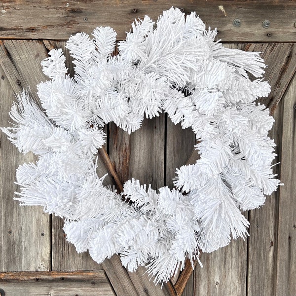 White Christmas Wreath - Etsy