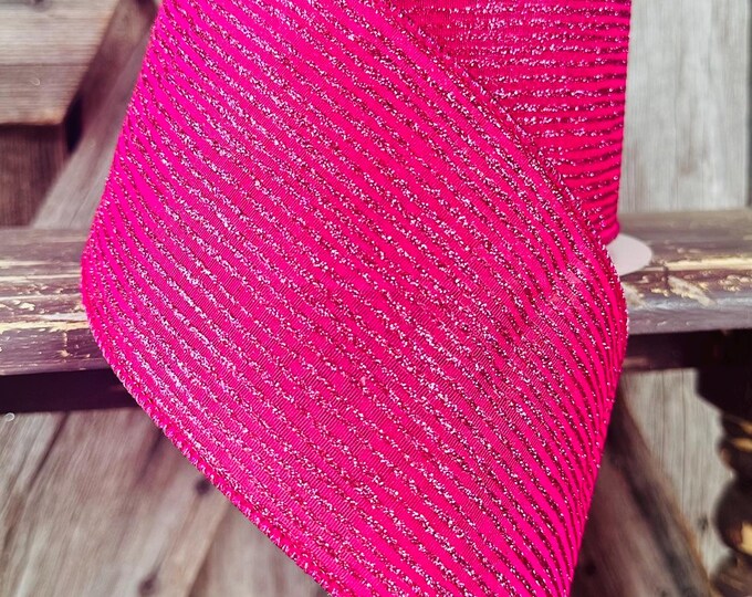 Hot Pink Glitter Mini Stripe Wired Ribbon 4 Inch - Etsy