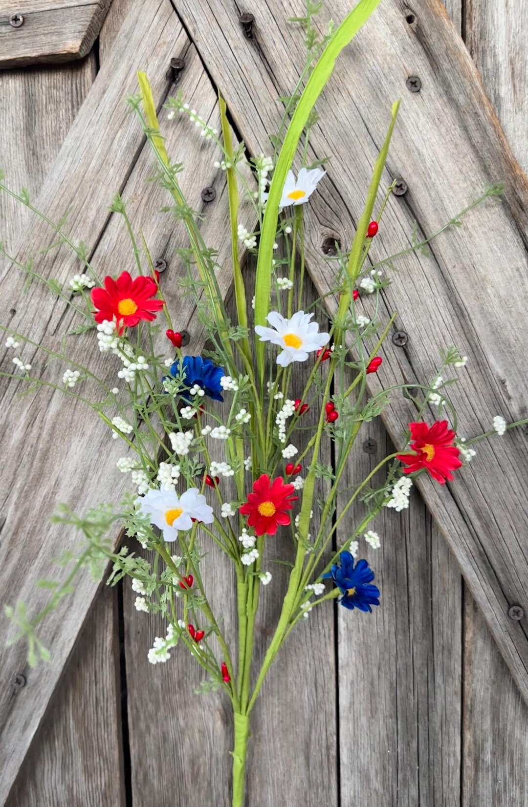 Patriotic Daisy Spray , Wreath Supply, Floral - Etsy