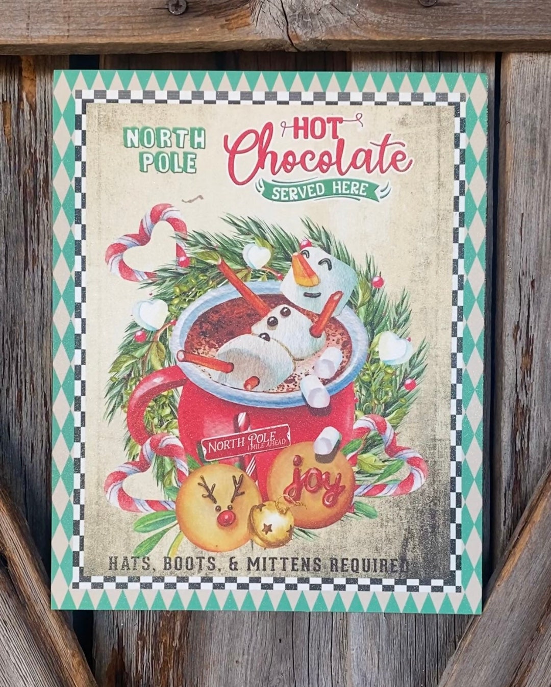 Snowman Hot Chocolate , Christmas Sign, Christmas Decor, Christmas Wall ...
