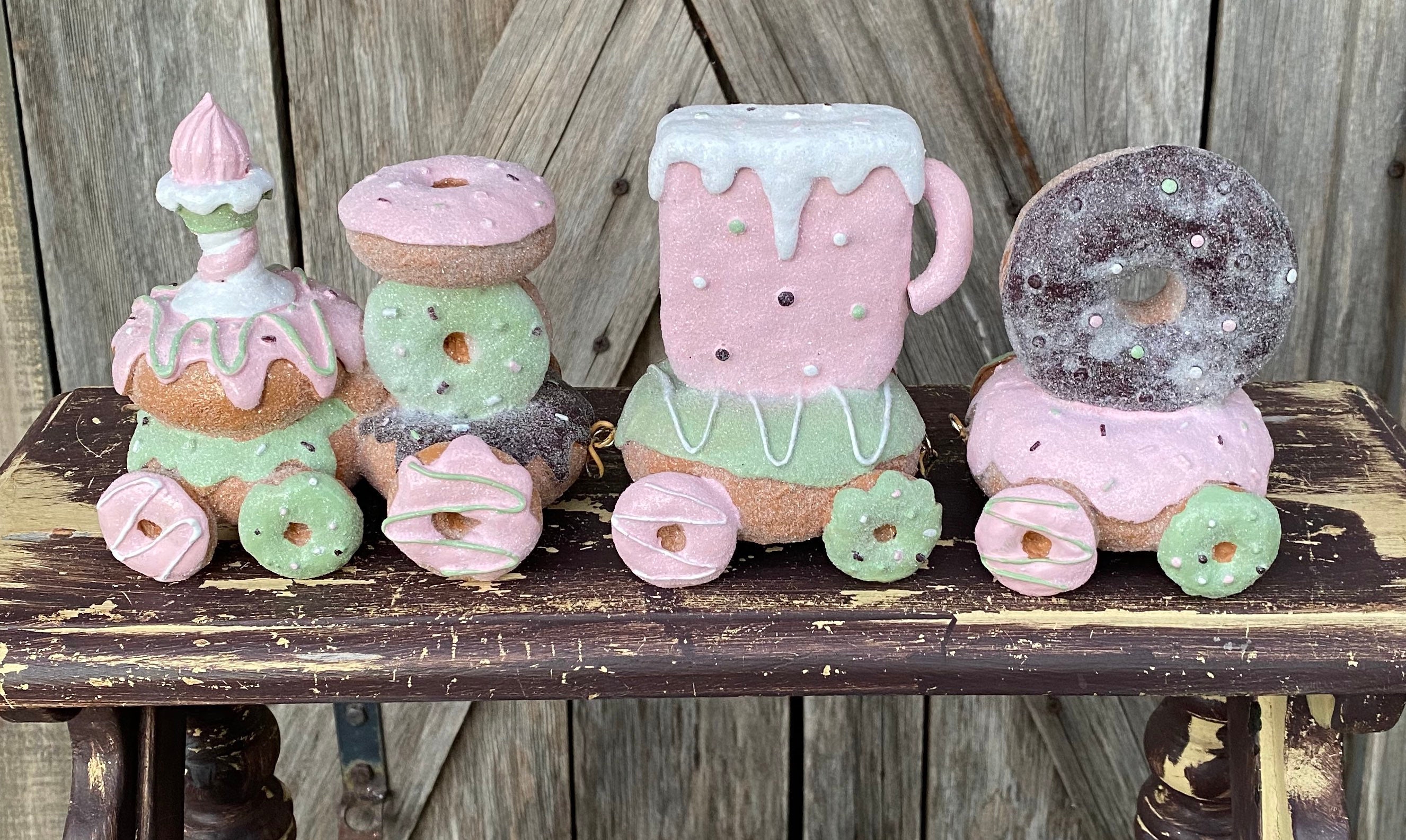 Pink Mint 14 Inch Donut Train