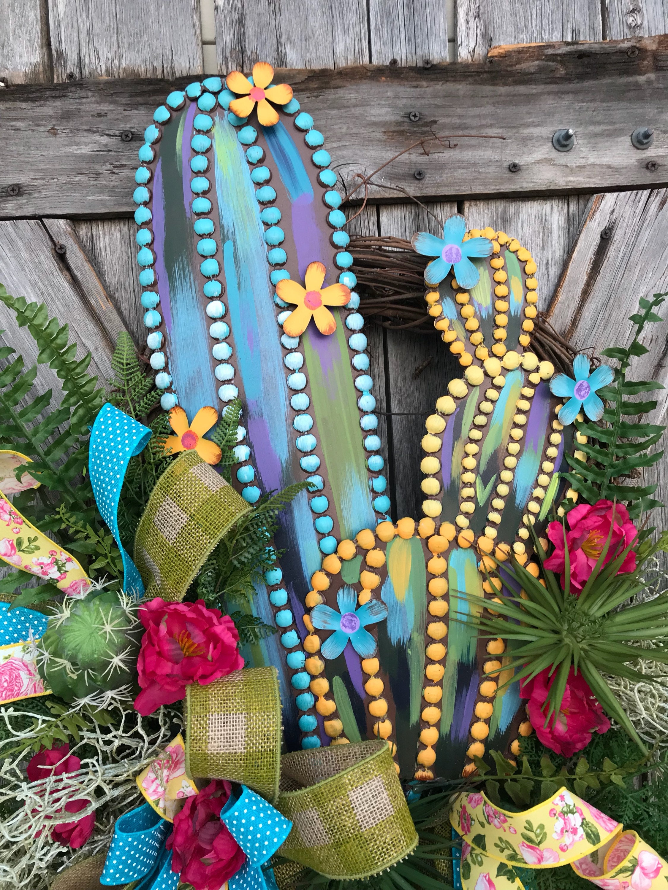 Succulent Wreath, Succulent Decor, Cactus Wreath, Cactus Decor ...