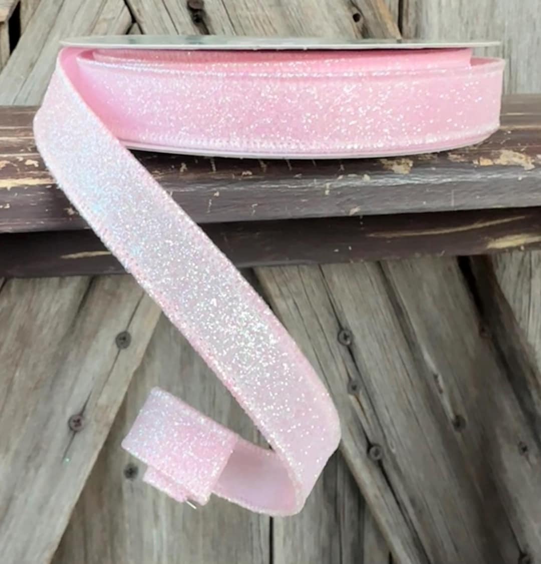 Light Pink Iridescent Wired Ribbon 5/8 Inch - Etsy