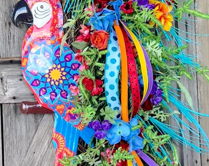 Tropical Wreath, Summer Wreath, Pool Wreath, Summer Door Hanging, Ba ...