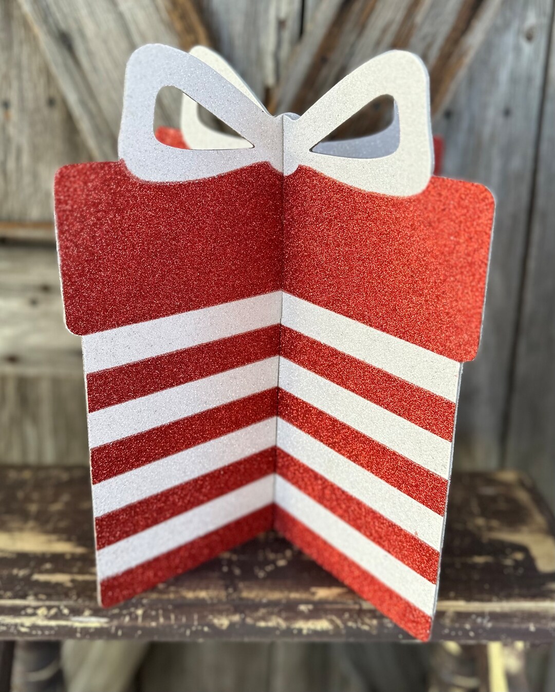 Red White Stripe Present Box - Etsy