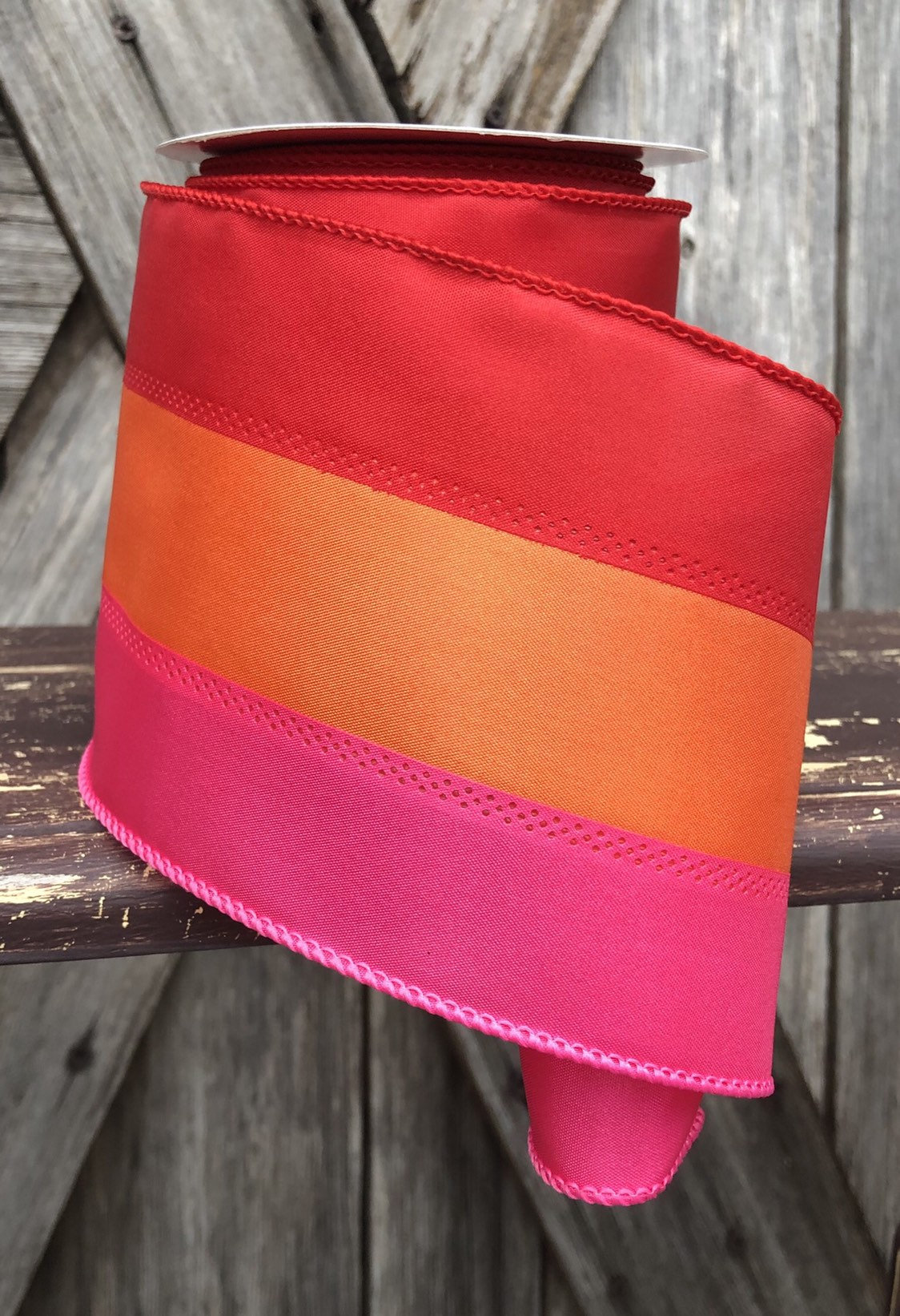 Wired Ribbon ~ 4 Inch Ribbon ~ Sherbert Stripe ~ 10 Yards