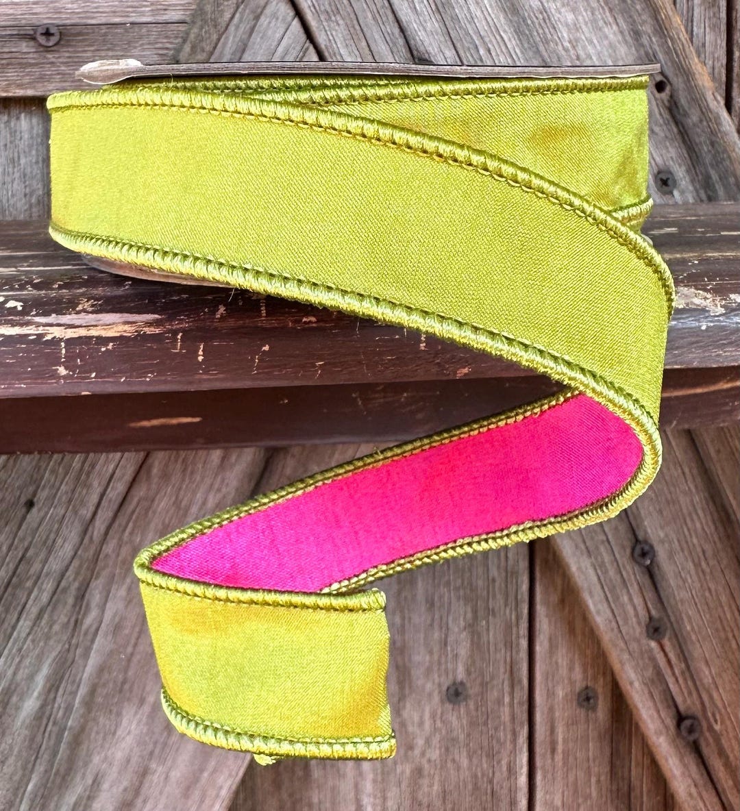 Lime and Hot Pink Wired Ribbon 1 Inch - Etsy