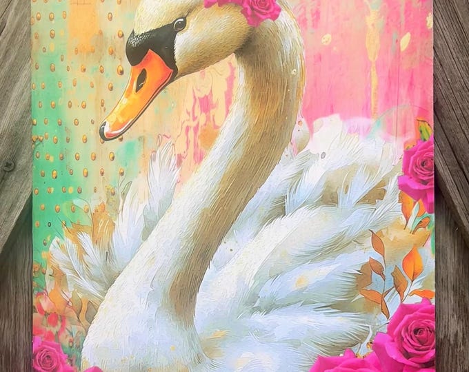 Mint Pink Swan, Easter Sign, Easter Decor, Spring Sign - Etsy
