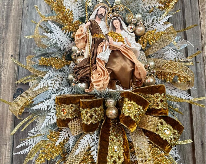 Christmas Wreath, Christmas Swag, Jesus Wreath, Nativity Wreath ...