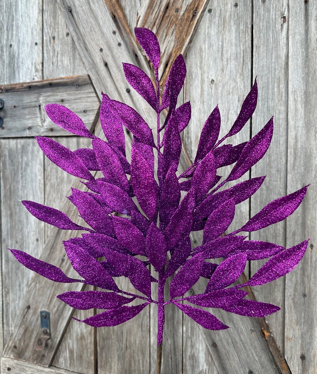 Purple Glitter Bay Leaf Spray - Etsy