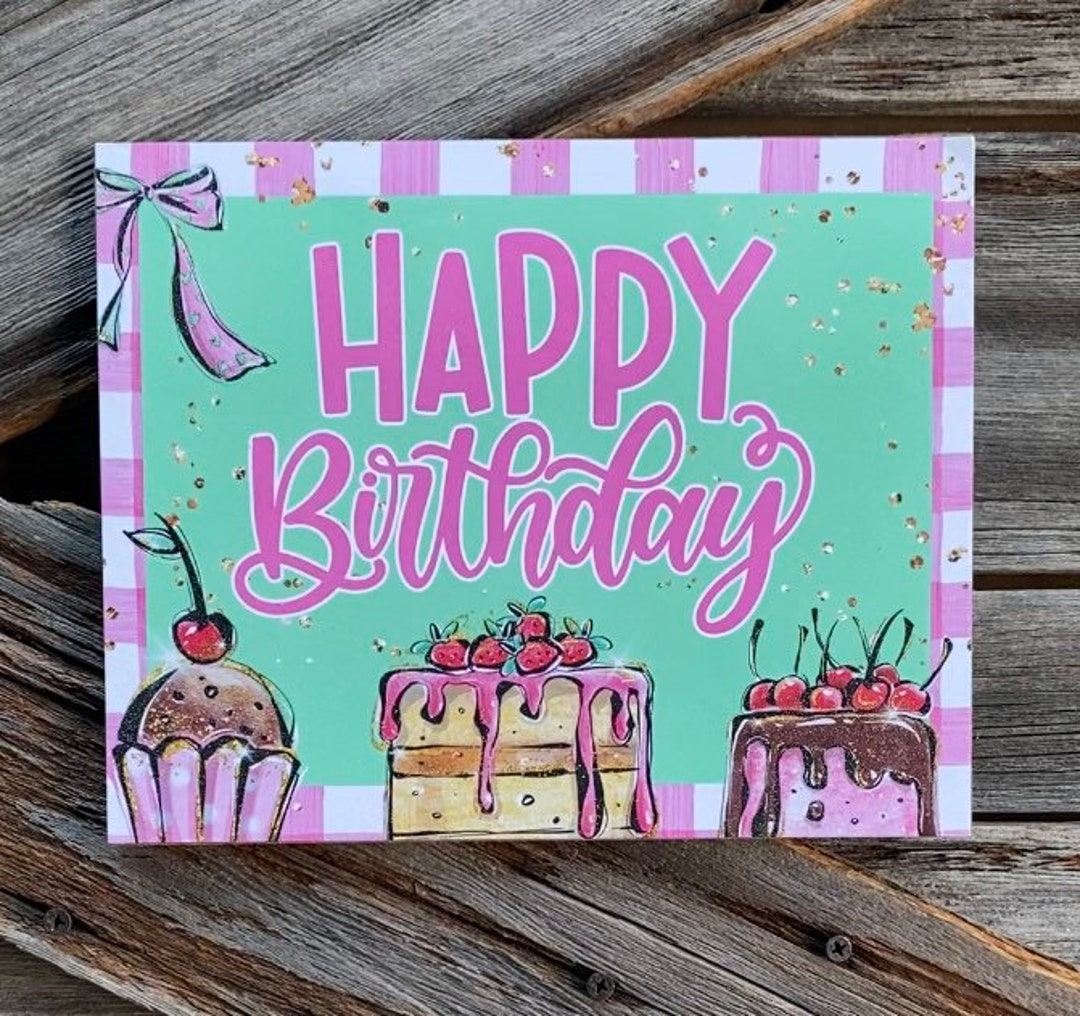 Happy Birthday Sign, Pink and Mint, Everyday Sign, Motivational Decor ...