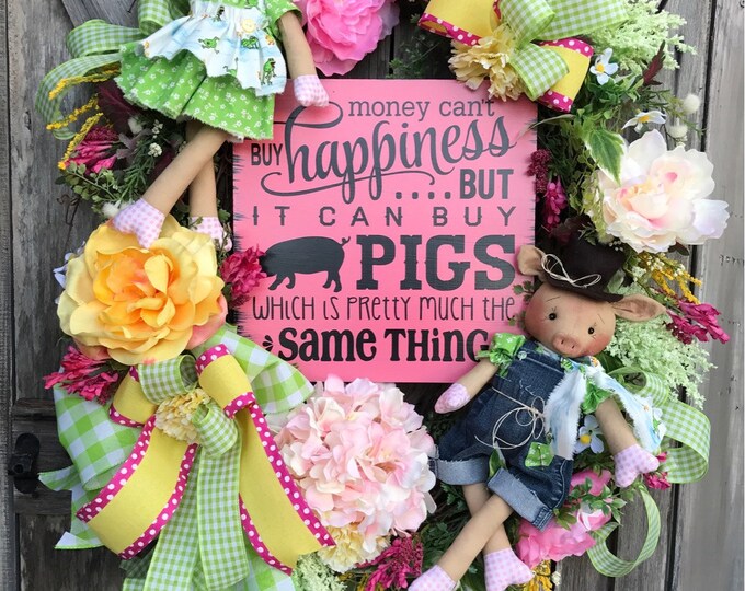 All About Them Piggies Pig Decor Pig Sign Everyday Wreath - Etsy