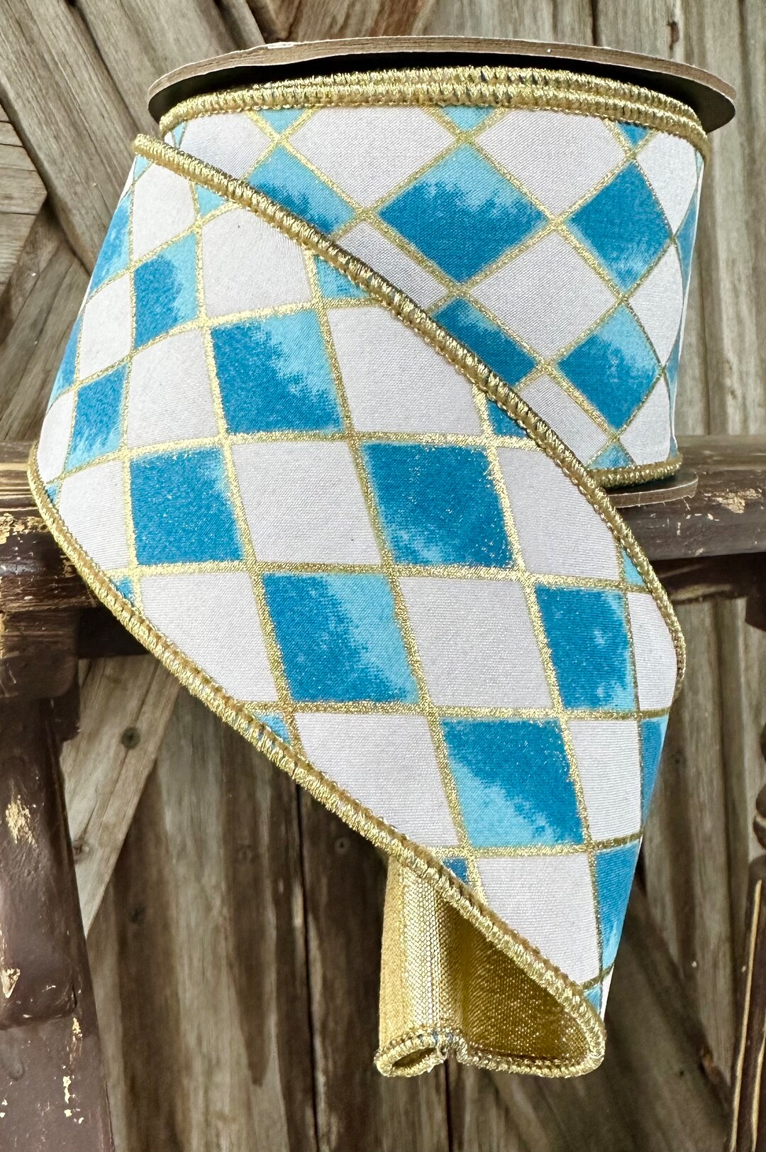 Blue Harlequin Ribbon, 10 Yards - Etsy