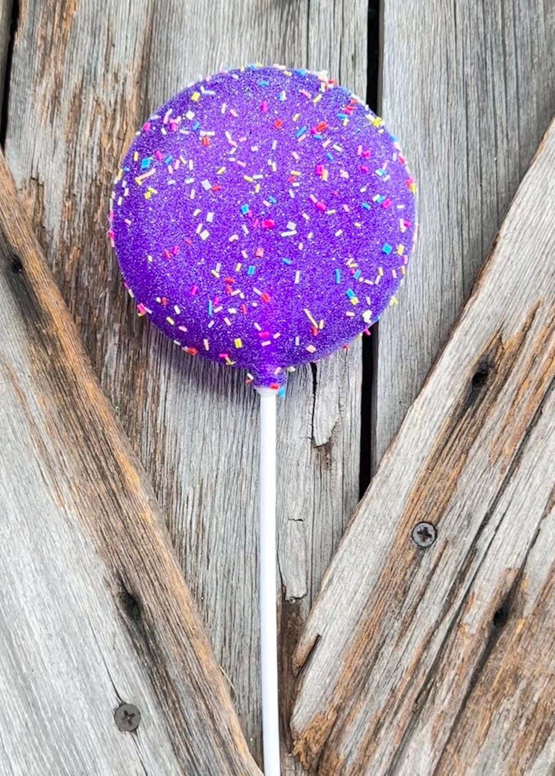 Purple Sprinkle Lollipop, 4 Inches - Etsy