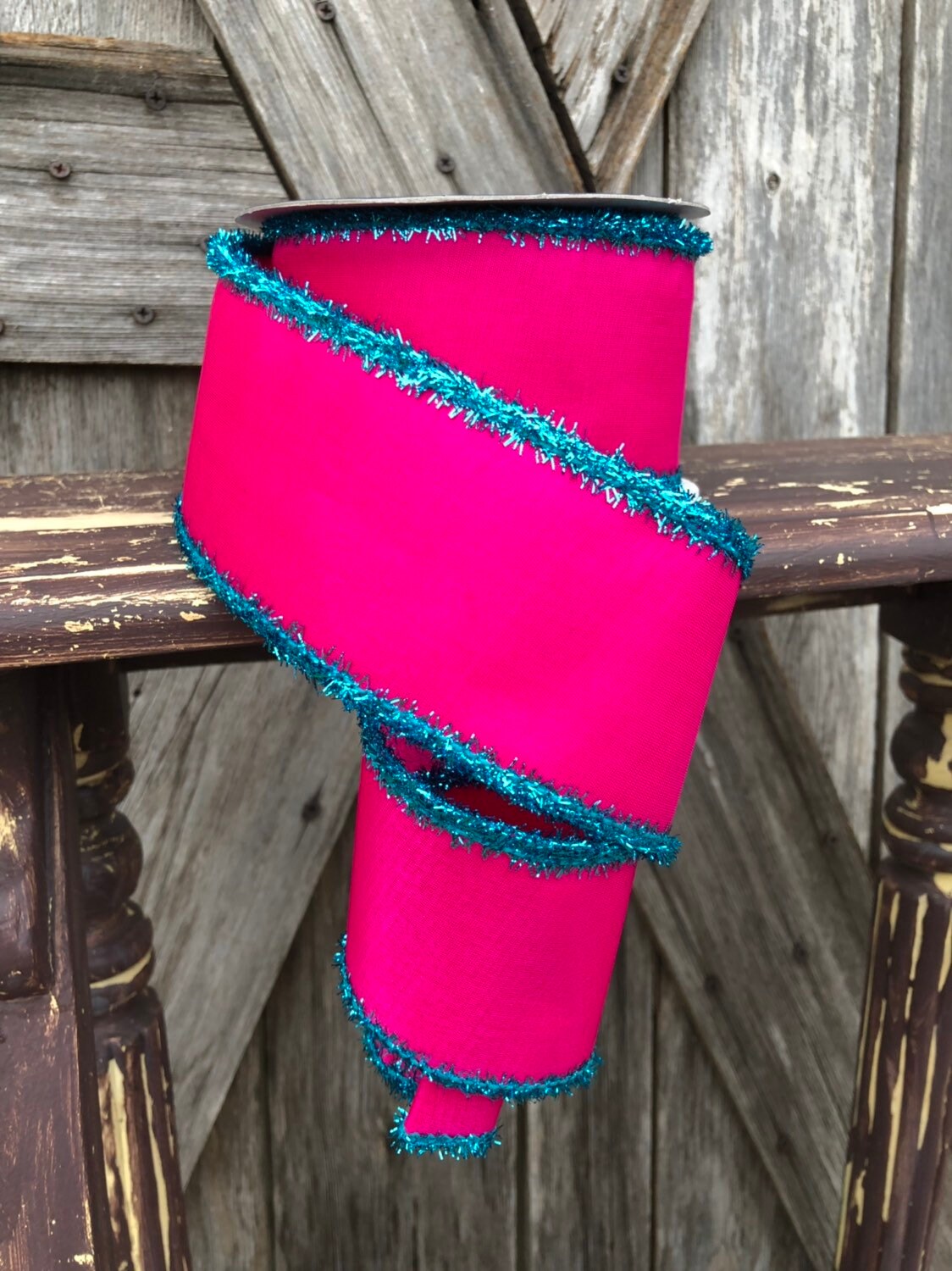 Wired Ribbon 2 5 Inch Ribbon Bright Pink Ribbon 3 Yards wired-ribbon-2-5-inch-ribbon-bright-pink-ribbon-3-yards