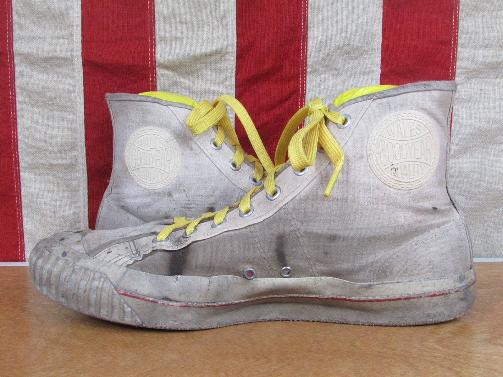Vintage 1950s Wales Goodyear Canvas Basketball Sneakers High Top Gym ...