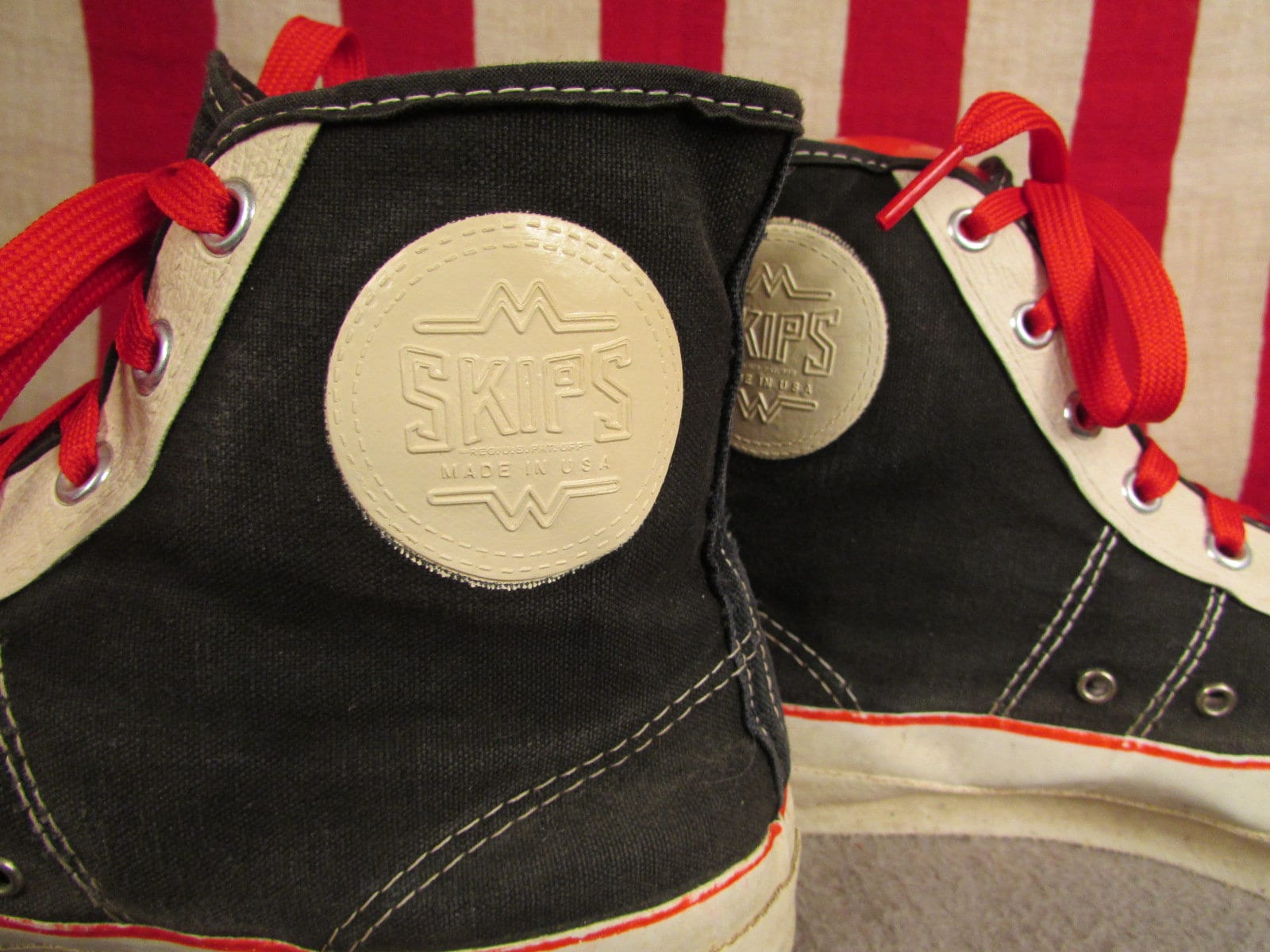 Vintage 1950s Skips Canvas Basketball Sneakers Montgomery Ward High-top ...