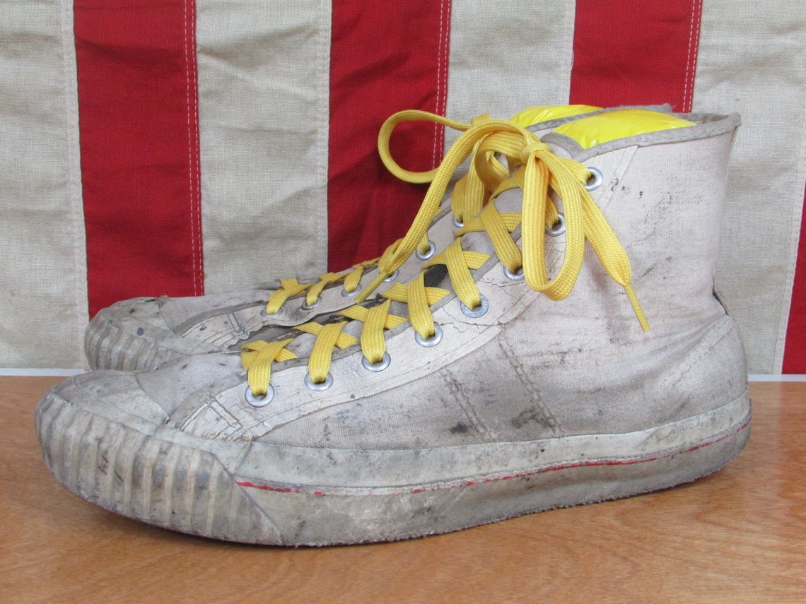 Vintage 1950s Wales Goodyear Canvas Basketball Sneakers High Top Gym ...