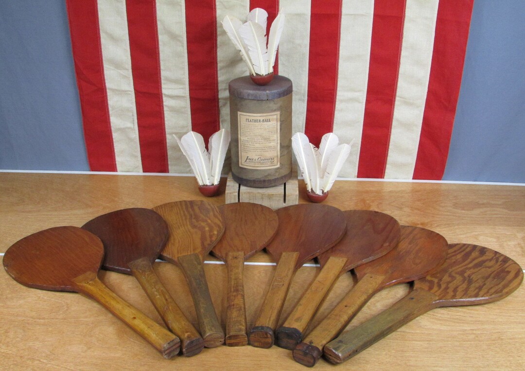 Vintage 1920s Lowe & Campbell Feather Ball Game Badminton Antique ...