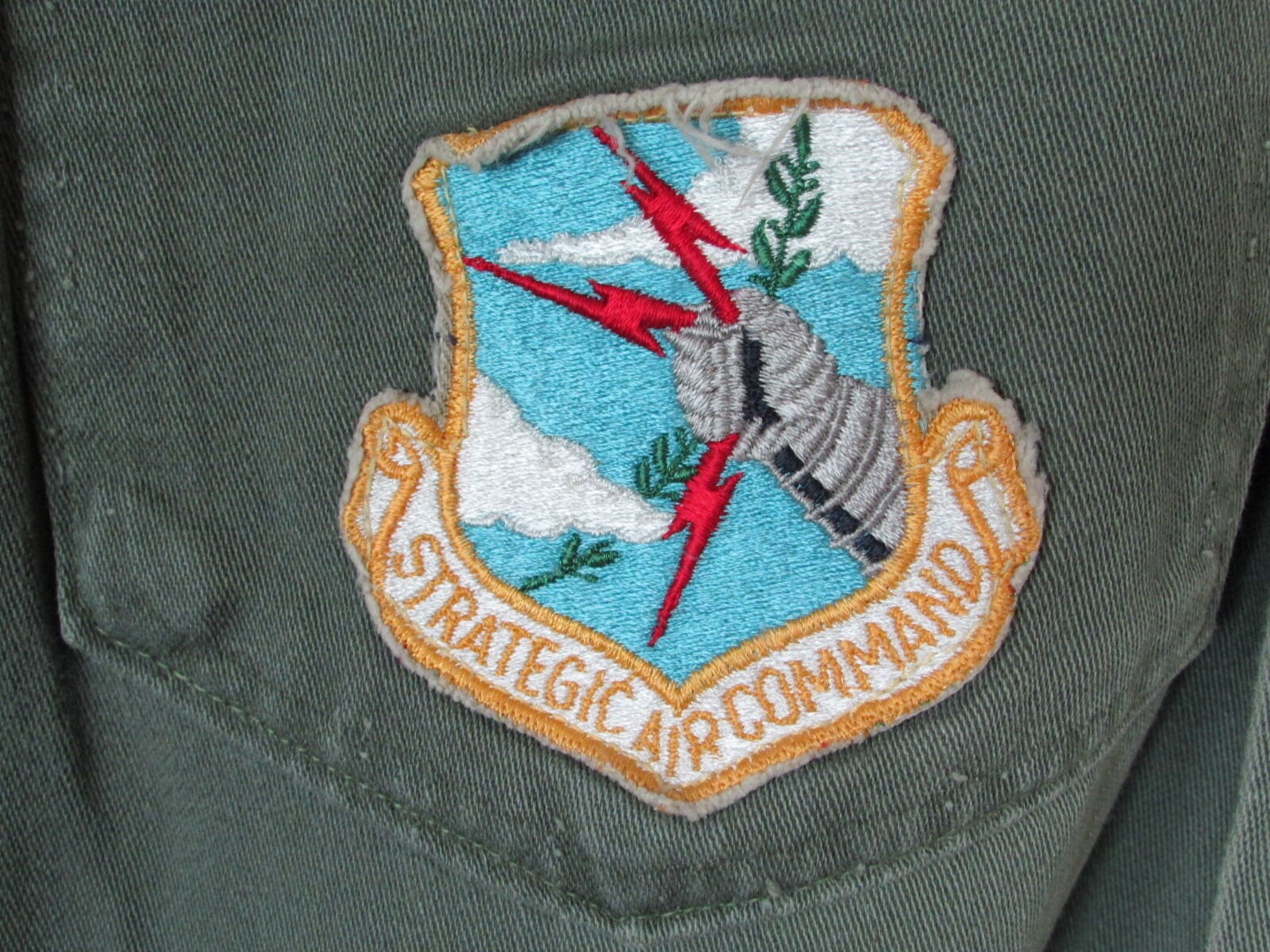 Buy Vintage 1960s US Air Force OD Cotton Fatigue Shirt W/ Patches ...