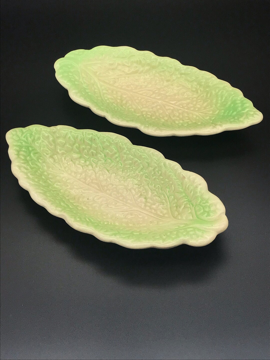 Vintage Lettuce Plates, Made in Japan, Set of Two - Etsy