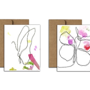 Wings Butterfly Hand Drawn and Hand Painted Cards With Envelopes Set of ...