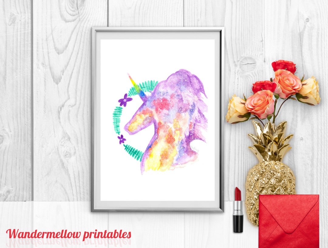 Unicorn Print, Unicorn Printable Art, Life is All Rainbows and Unicorns ...