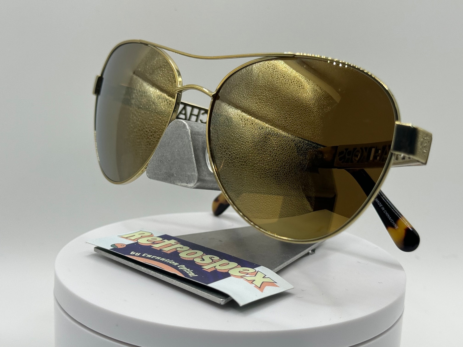 Vintage Y2K Sunglasses NOS 2000s Style Polarized Gold Mirror Michael ...