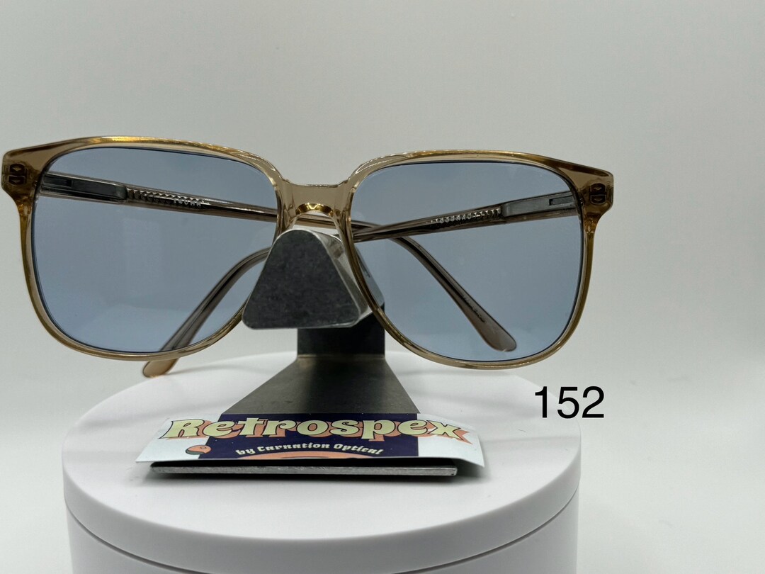 Vintage Oversize Sunglasses | NOS | Boxy Style | Solid Blue Lens ...