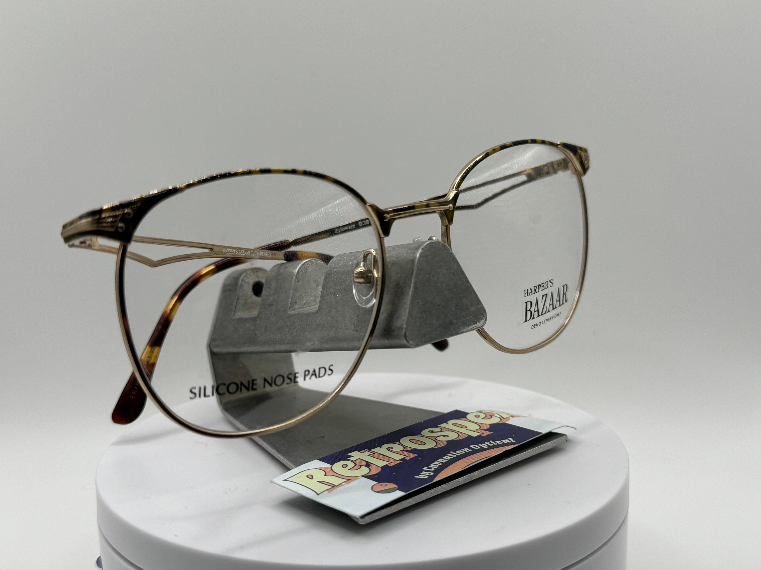 True Vintage Eyeglasses NOS Dressy Round Metal Style Original Demo Lens ...