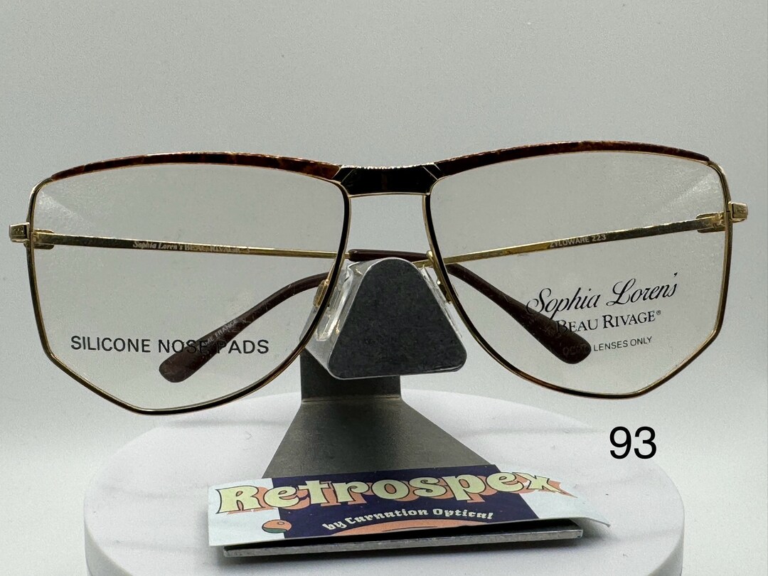 True Vintage Eyeglasses | NOS | Celebrity Metal Style | Original Demo Lens | Sofia Loren 223 ...