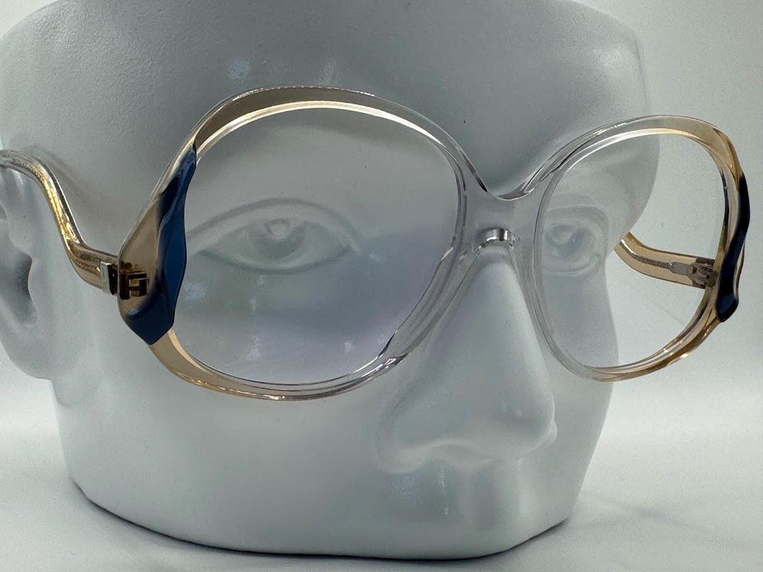 NEW Vintage Oversize Eyeglasses | Non Rx | Drop Temple Style | Clear AR ...