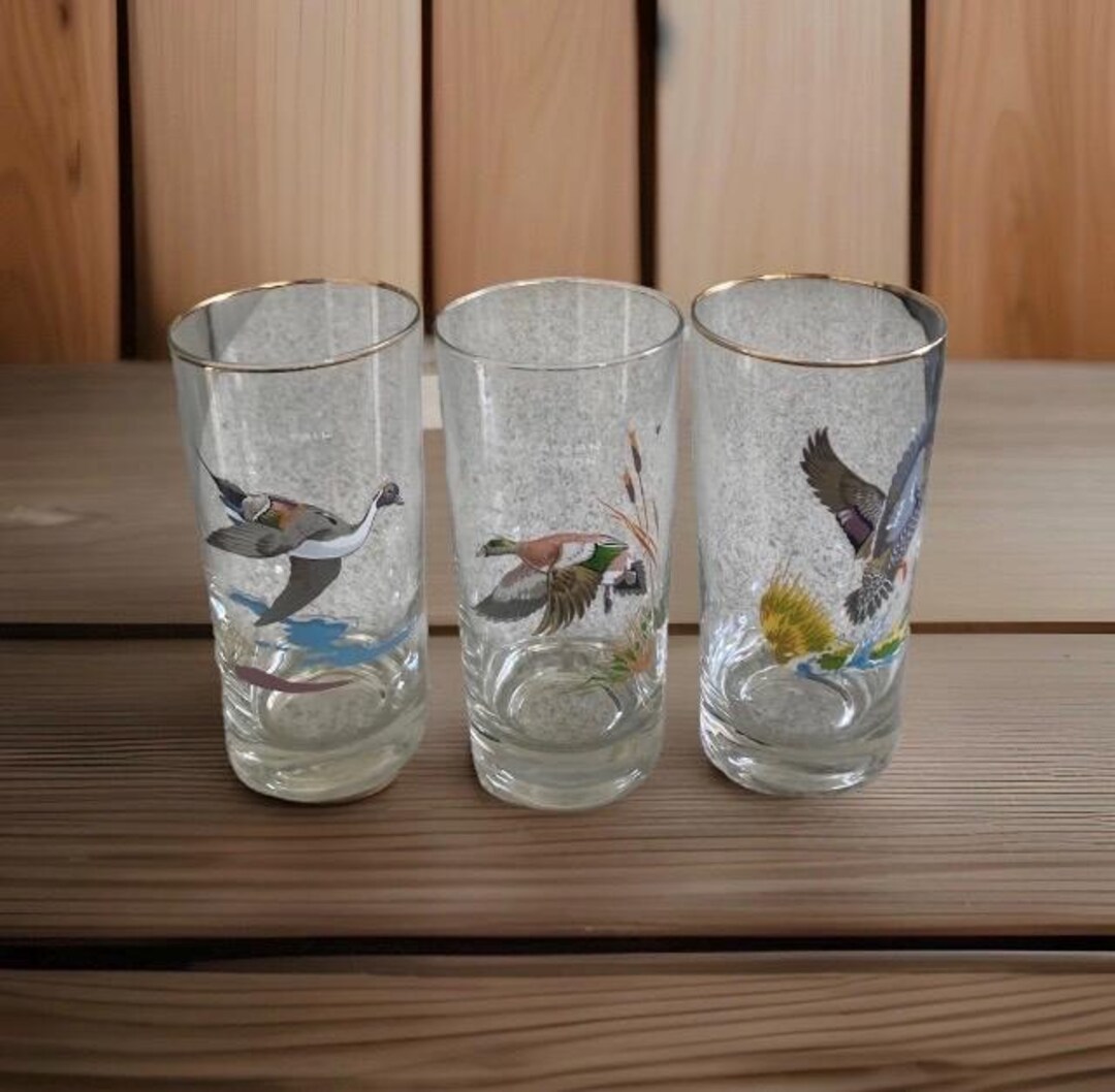 Vintage Ned Smith Game Birds 5.5"glasses Set of 3, Free Ship - Etsy