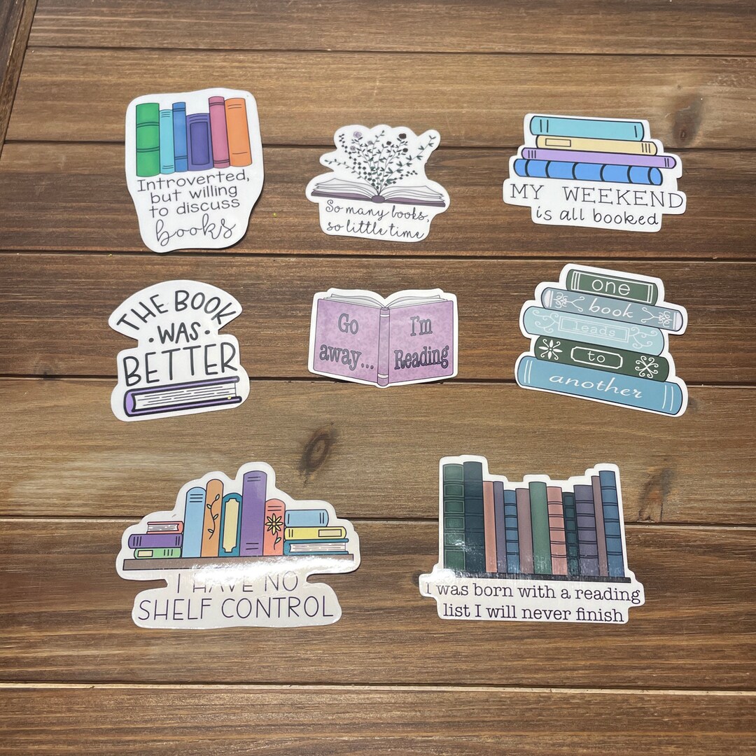 Book Club Vinyl Sticker Pack- Laptop Decal - Water Bottle Sticker ...