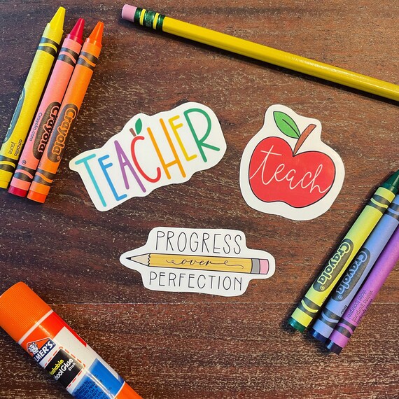 Back to School Teacher Vinyl Sticker Pack Laptop Decal - Etsy