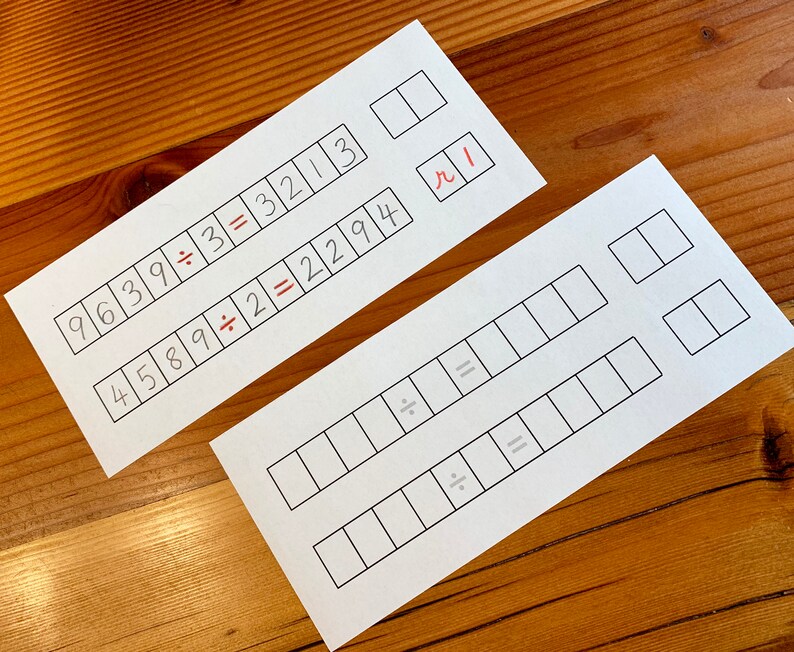 Stamp Game paper Montessori math writing grid paper for | Etsy