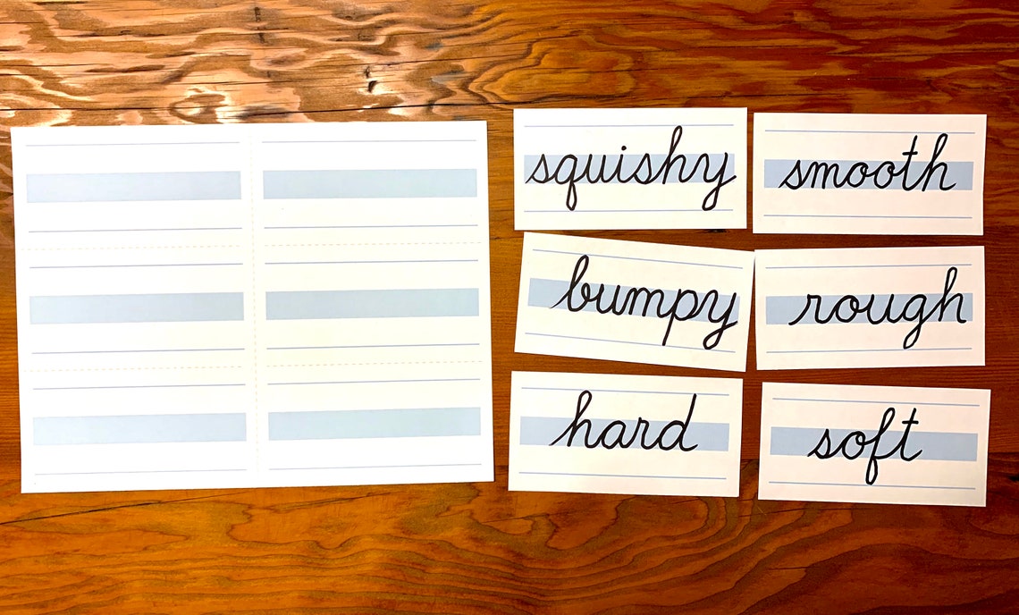 Blue-lined Large Slips for writing work in Montessori and | Etsy